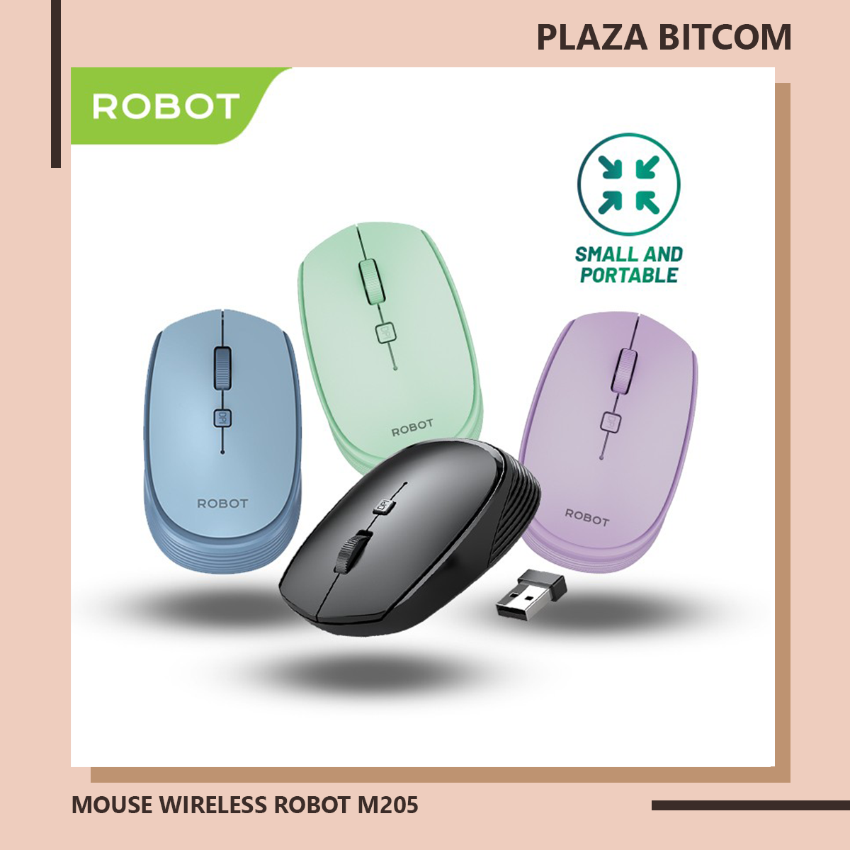 MOUSE WIRELESS ROBOT M205 2.4G 1600DPI Receiver USB – BITCOM PLAZA