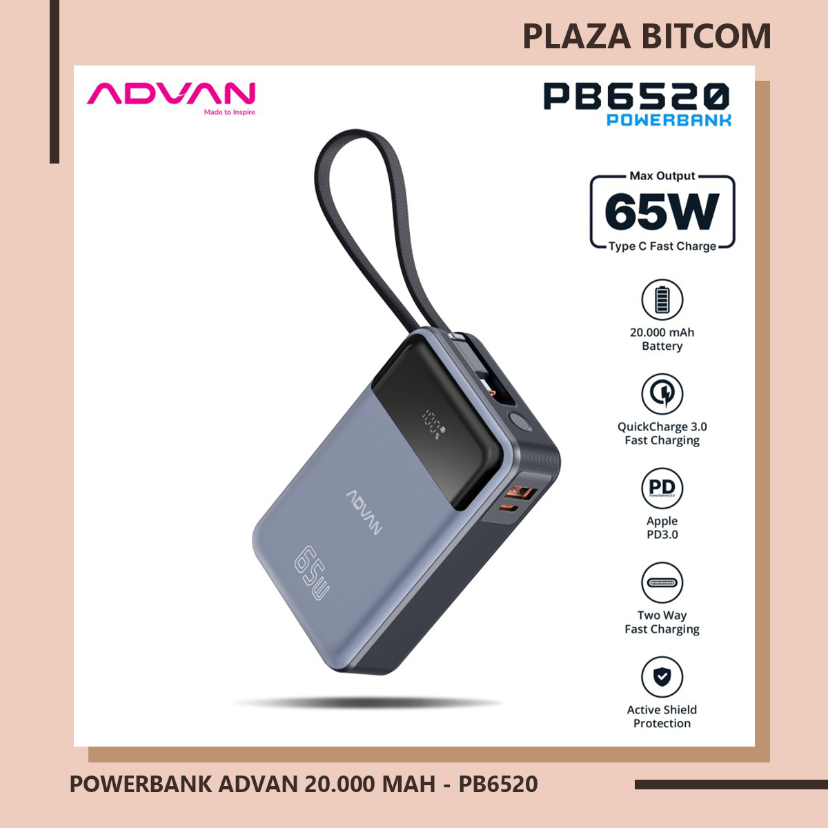 POWERBANK ADVAN 20.000 MAH - PB6520