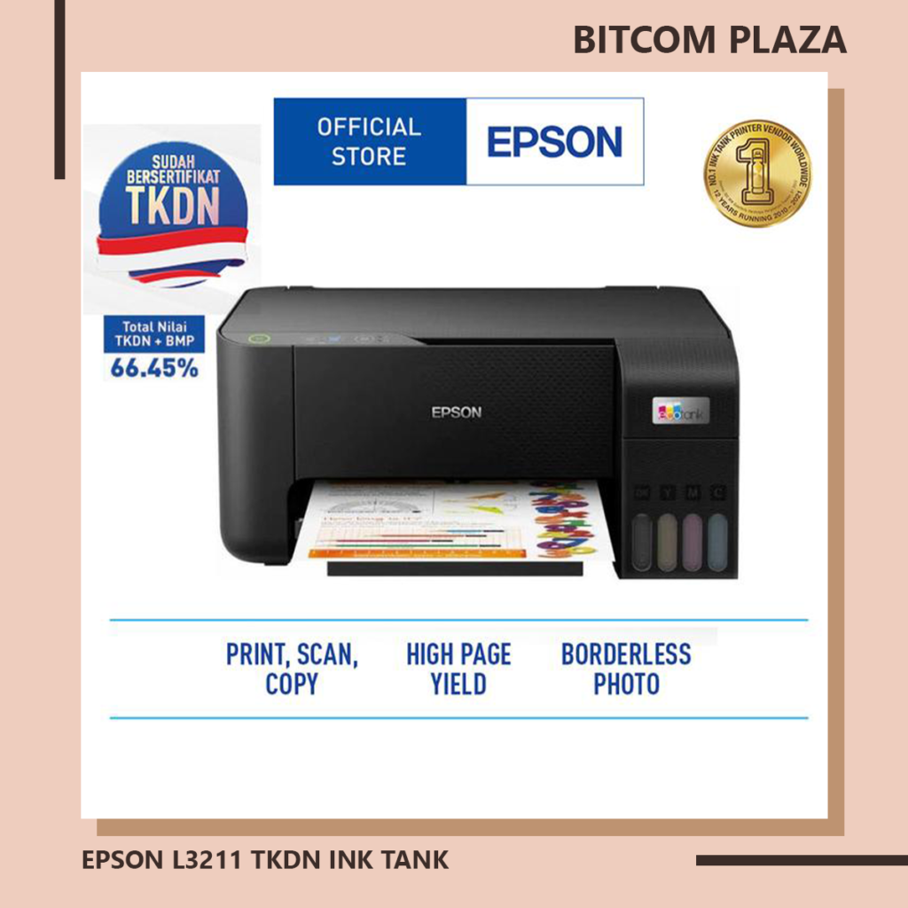 PRINTER EPSON L3211 EcoTank TKDN (Tingkat Komponen Dalam Negeri) Print ...